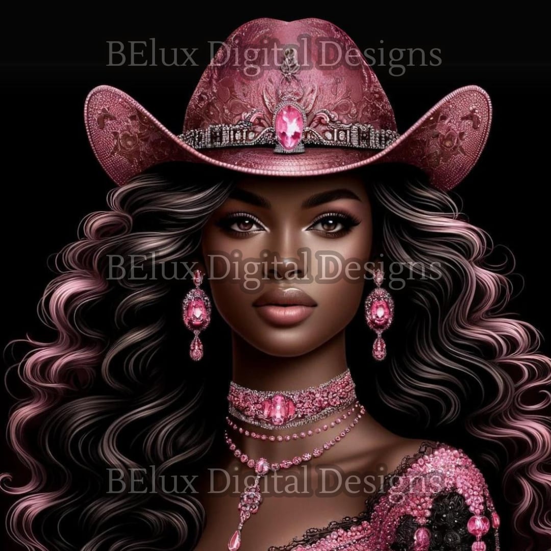 Cowgirl Glam, African American Fashion Girl, Black Cowgirl PNG, Black ...