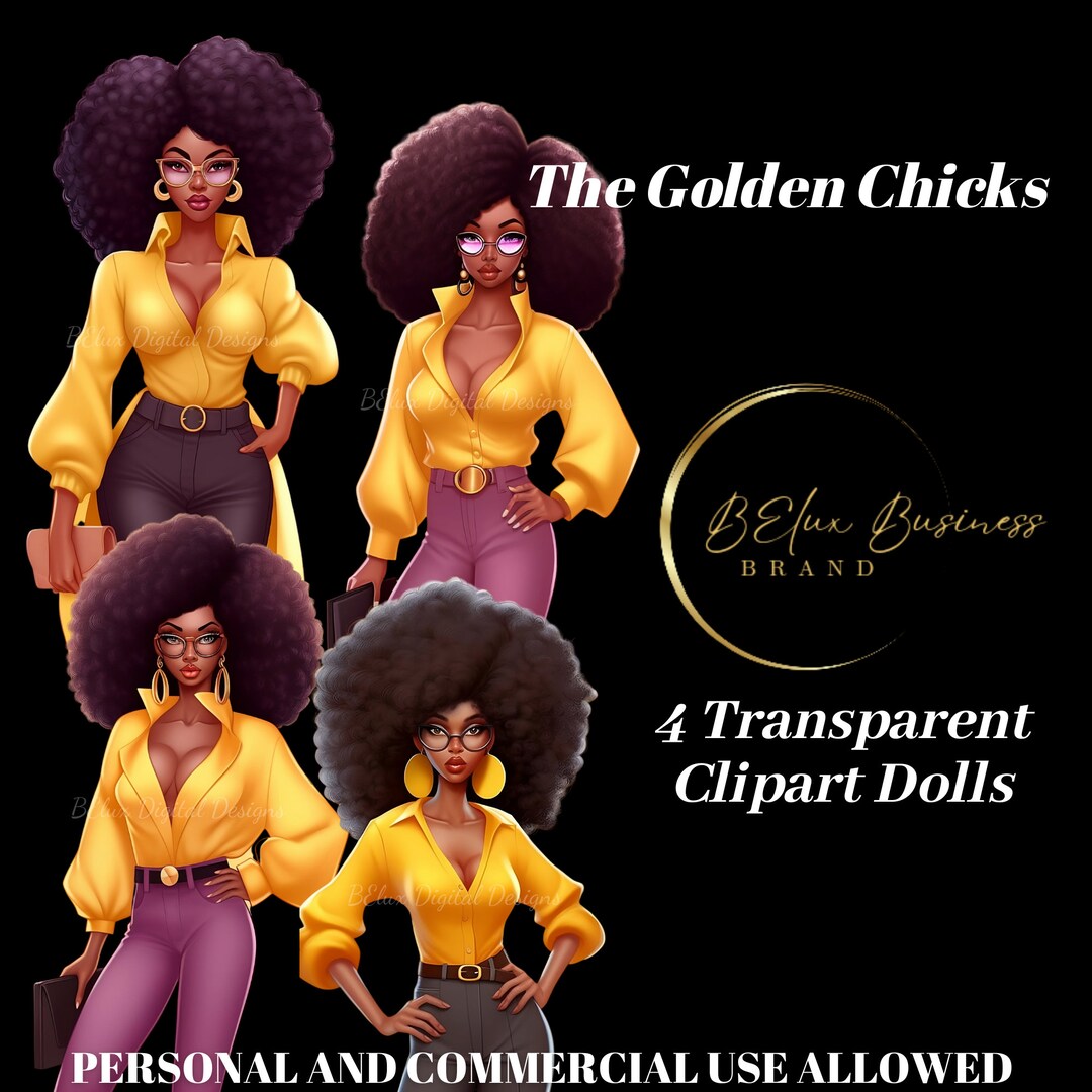 Fashion Girls Clipart, Fashion Illustration, African American Clipart ...