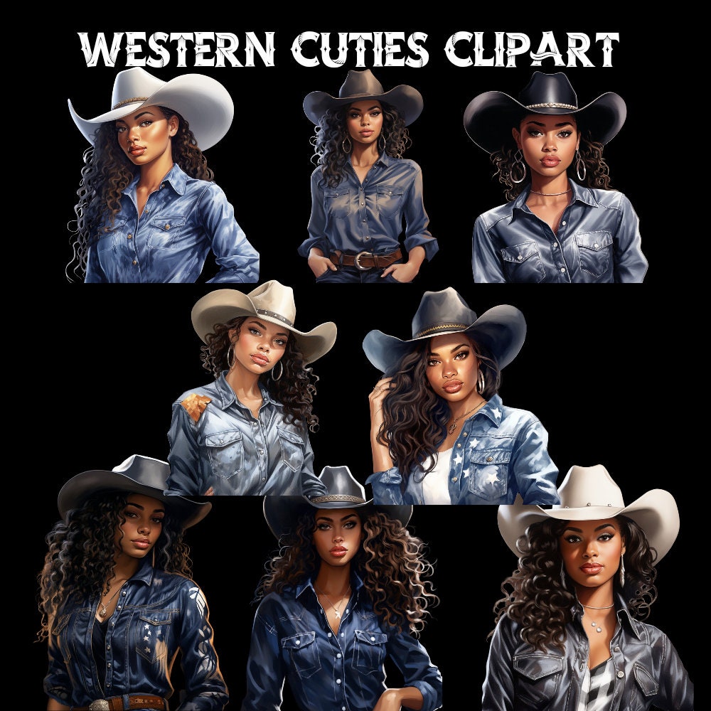Cowgirl Clipart, African American Cowgirls, Cowgirl Clipart PNG, Black ...