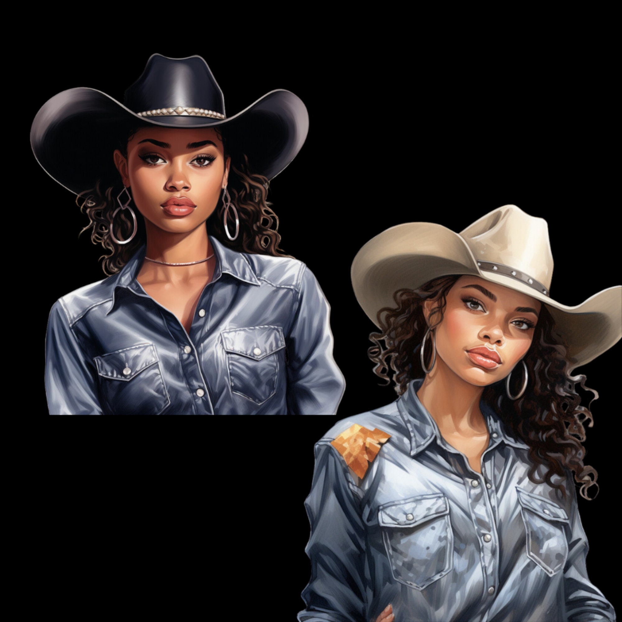 Cowgirl Clipart, African American Cowgirls, Cowgirl Clipart PNG, Black ...