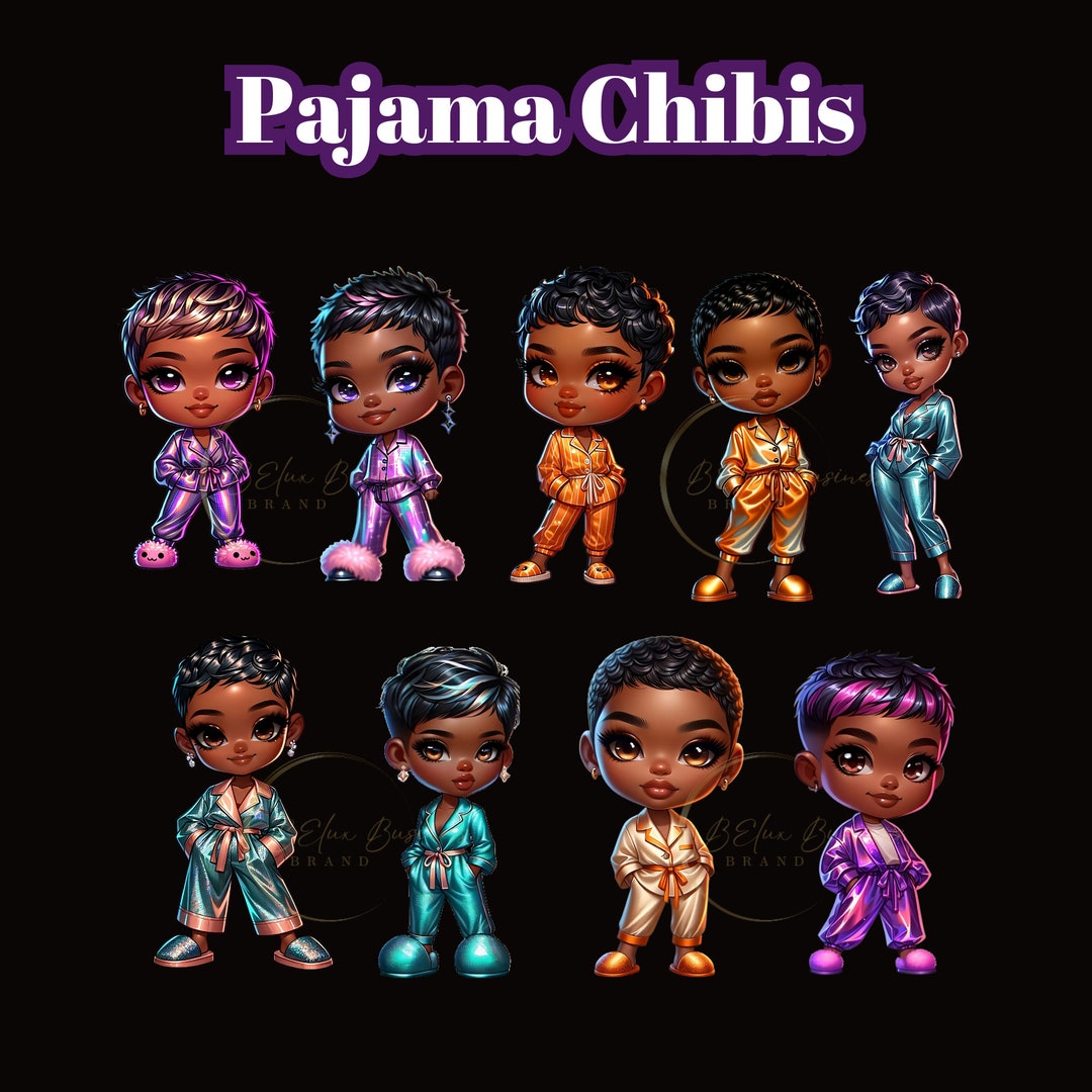 Pajama Clipart, Fashion Girl Clipart, African American Woman Clipart ...