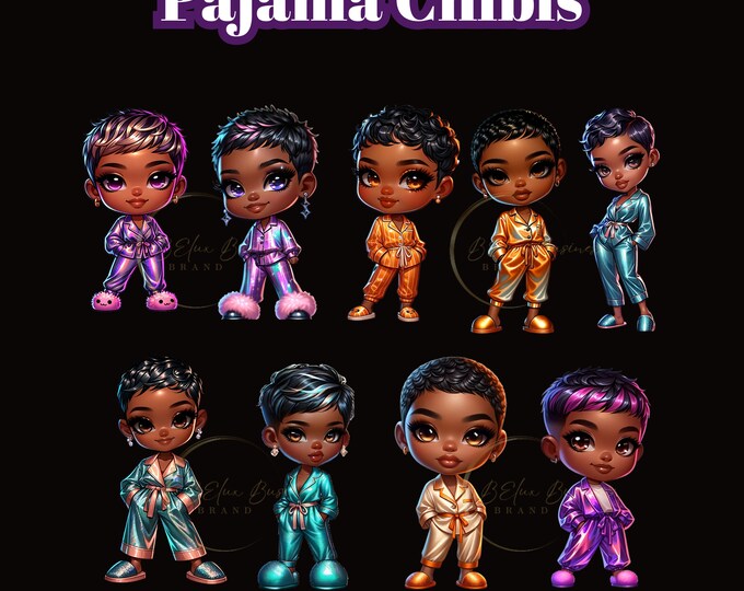 Pajama Clipart, Fashion Girl Clipart, African American Woman Clipart ...
