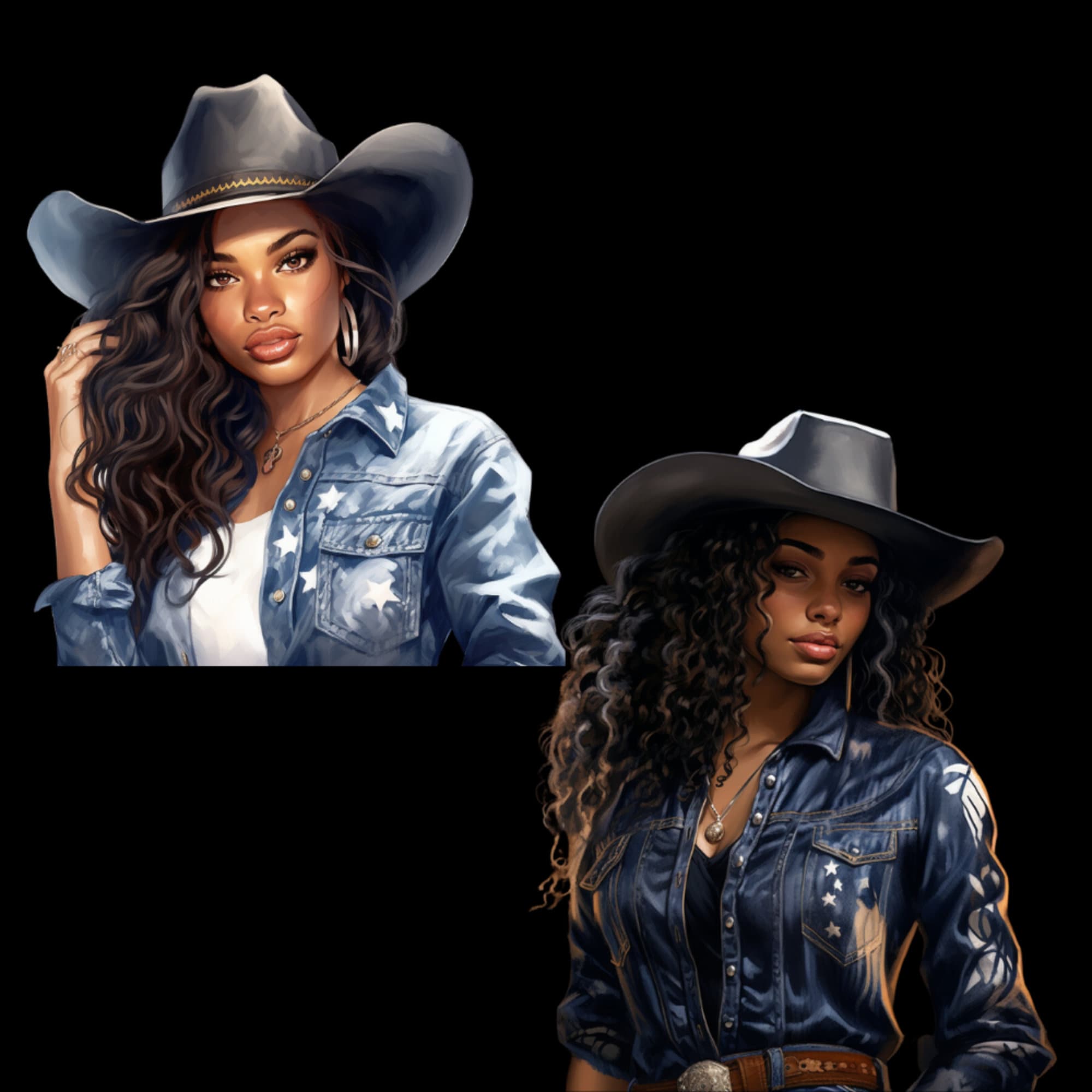 Cowgirl Clipart, African American Cowgirls, Cowgirl Clipart PNG, Black ...