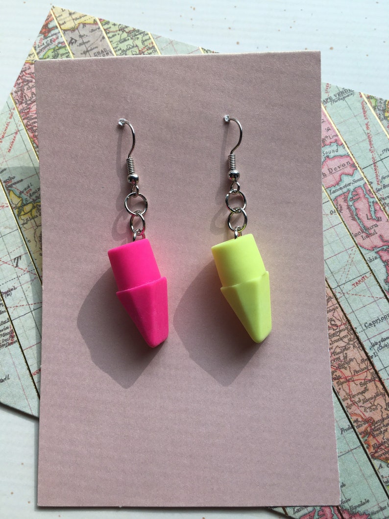 Pencil Eraser Earrings - Etsy
