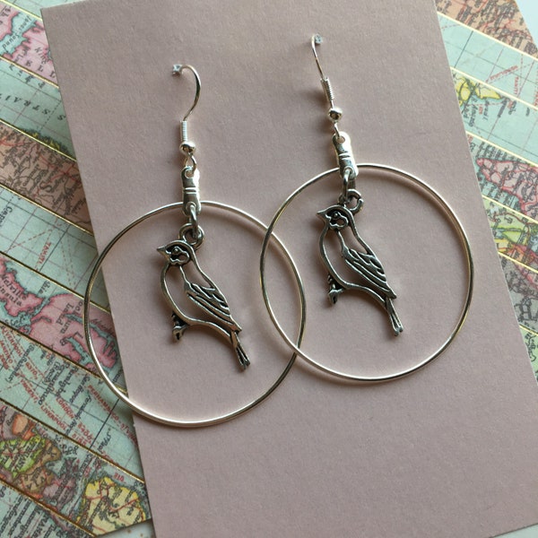 Bird Hoop Earrings - Etsy