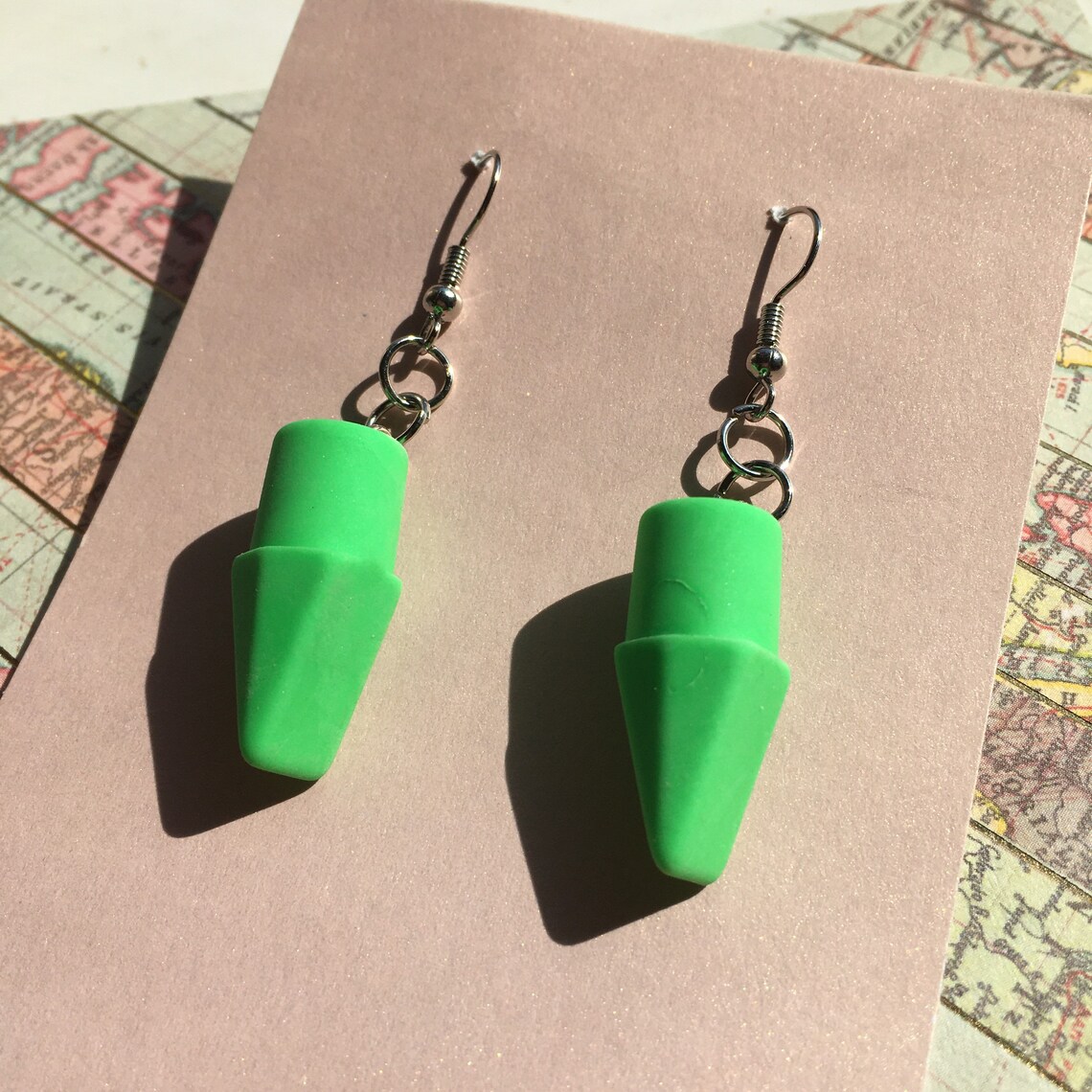 Pencil Eraser Earrings | Etsy