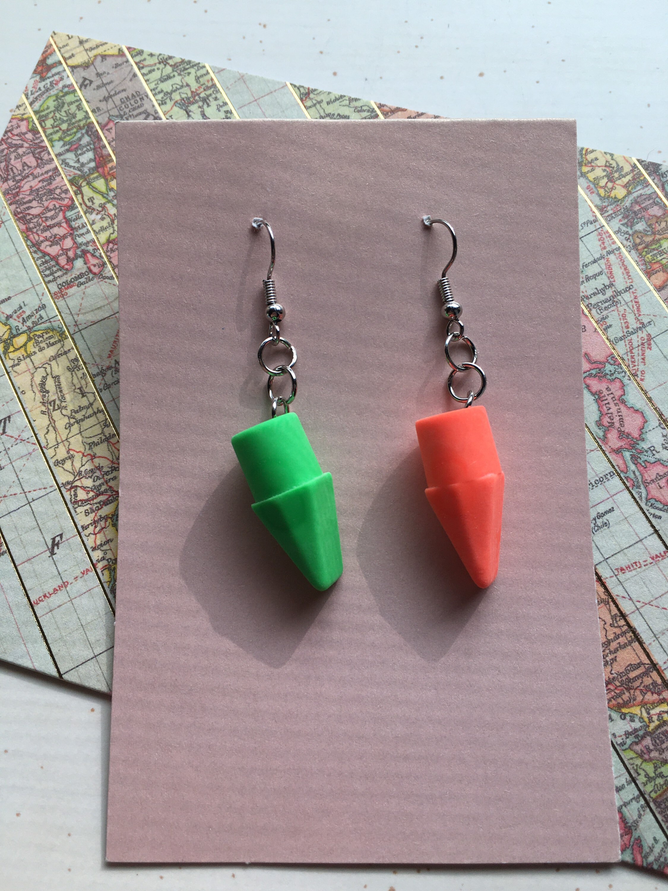 Pencil Eraser Earrings | Etsy