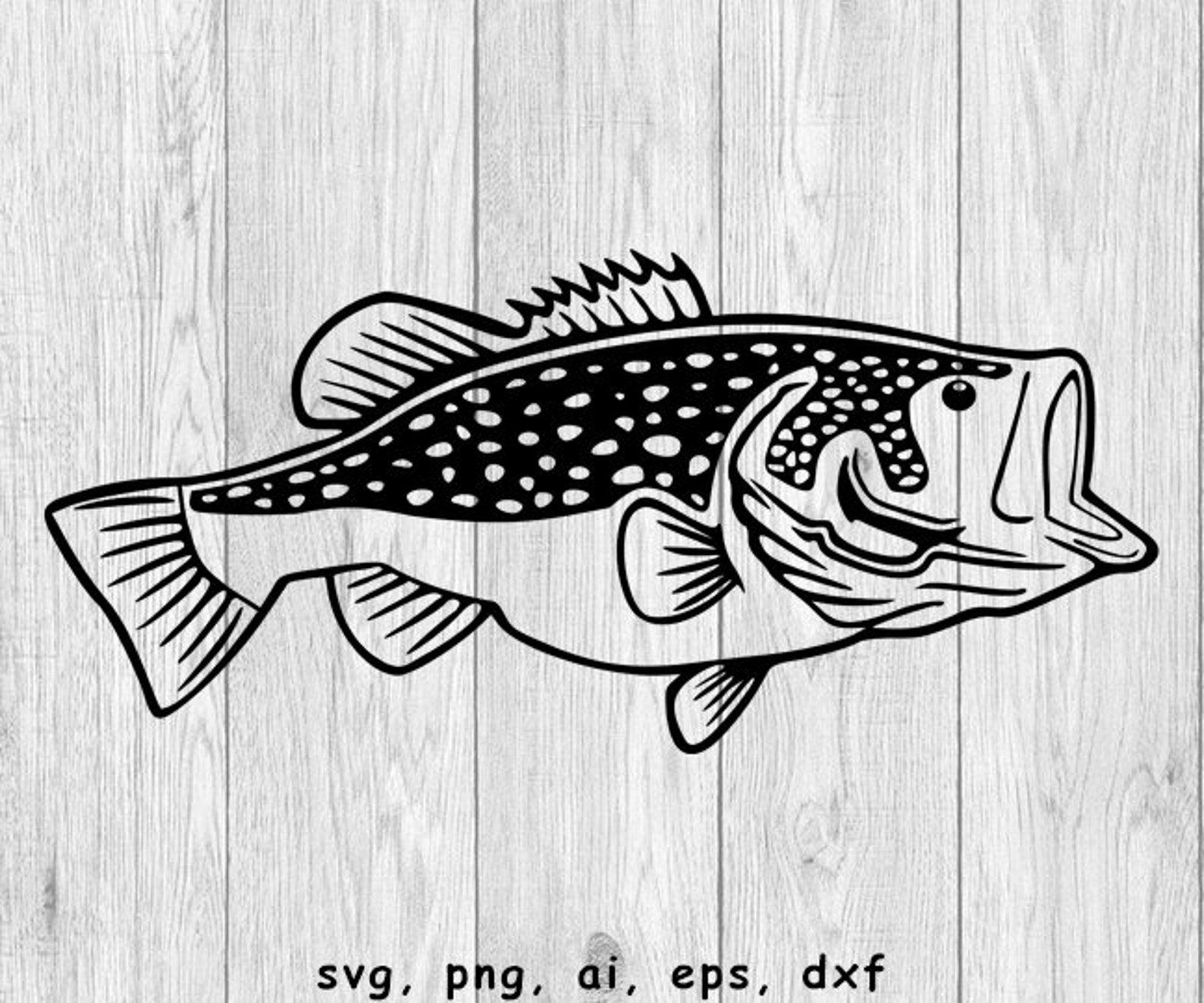 Bass Large Mouth Bass Fishing svg png ai eps dxf | Etsy