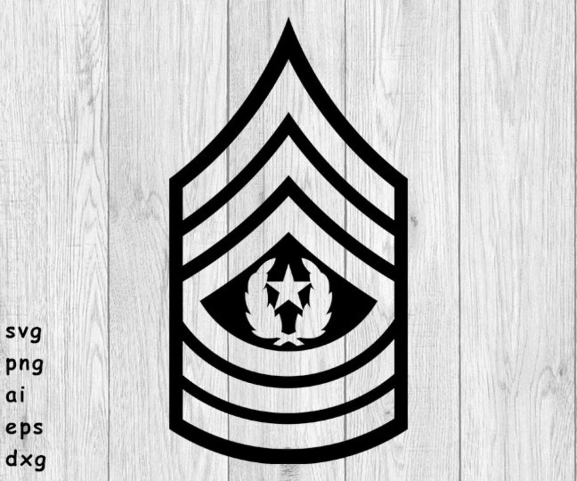 Command Sergeant Major Rank svg png ai eps and dxf files | Etsy