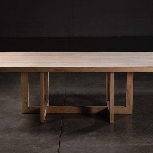 Indoor/outdoor Splayed Loop Dining Table Solid White Oak - Etsy