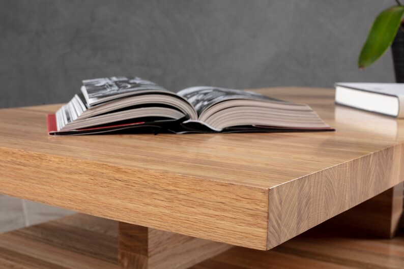 Modern Floating Solid Wood Oak Coffee Table All Natural - Etsy New Zealand