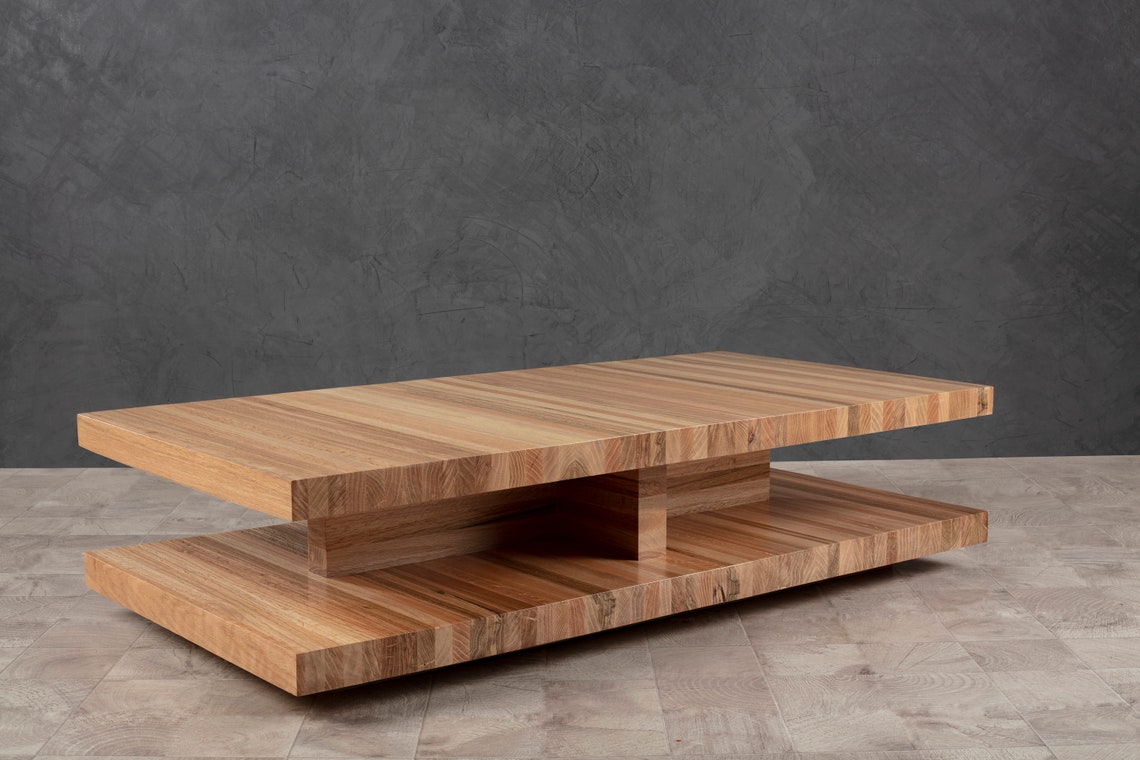 Modern Floating Solid Wood Oak Coffee Table All Natural - Etsy New Zealand