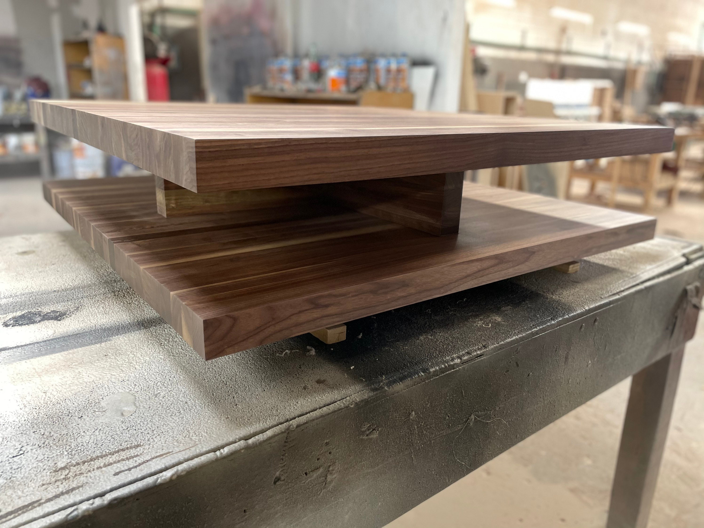 Modern Floating All Natural Solid Wood Walnut Finish Coffee - Etsy Canada