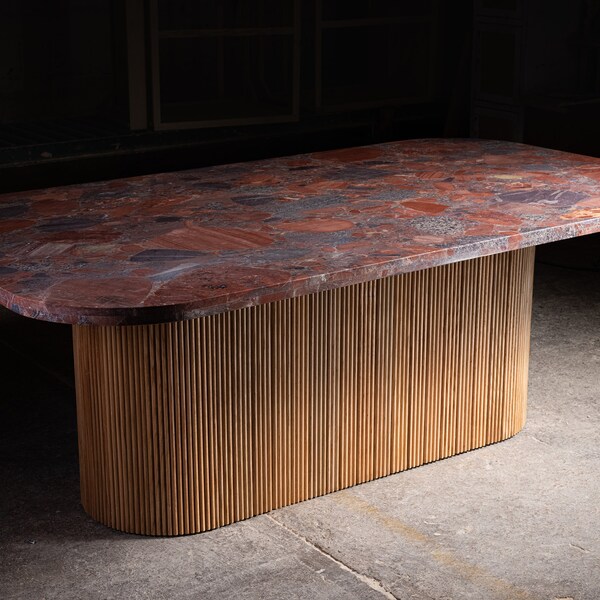 Travertine Dining Table - Etsy