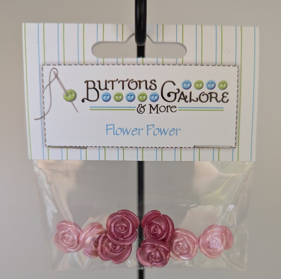 Flower Power Pink Roses Shank Back Buttons - Etsy
