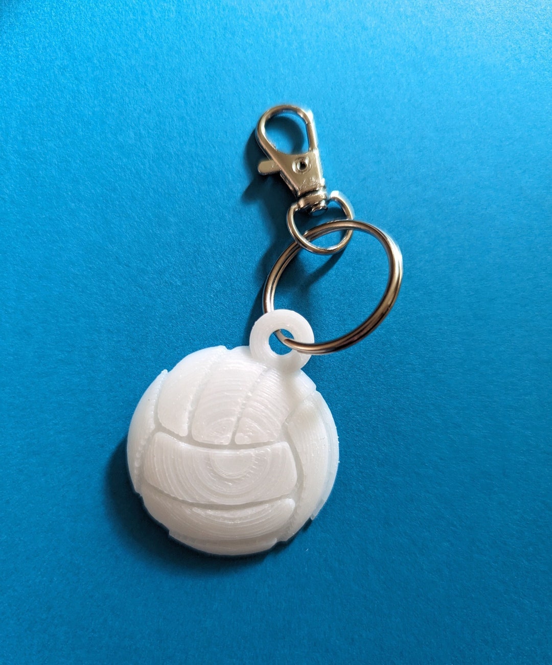 White 3D Printed Volleyball Keychain - Etsy