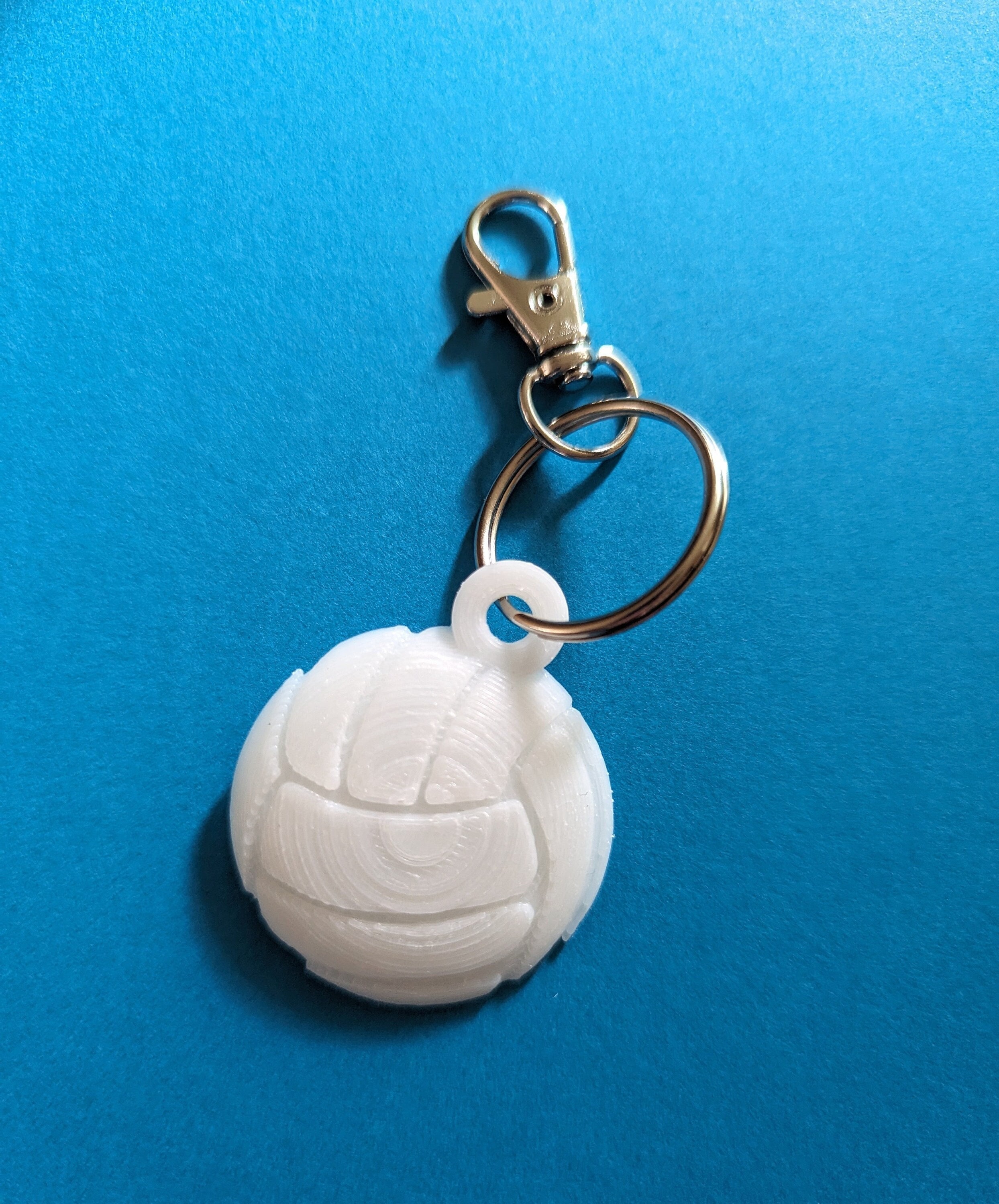 White 3D Printed Volleyball Keychain - Etsy