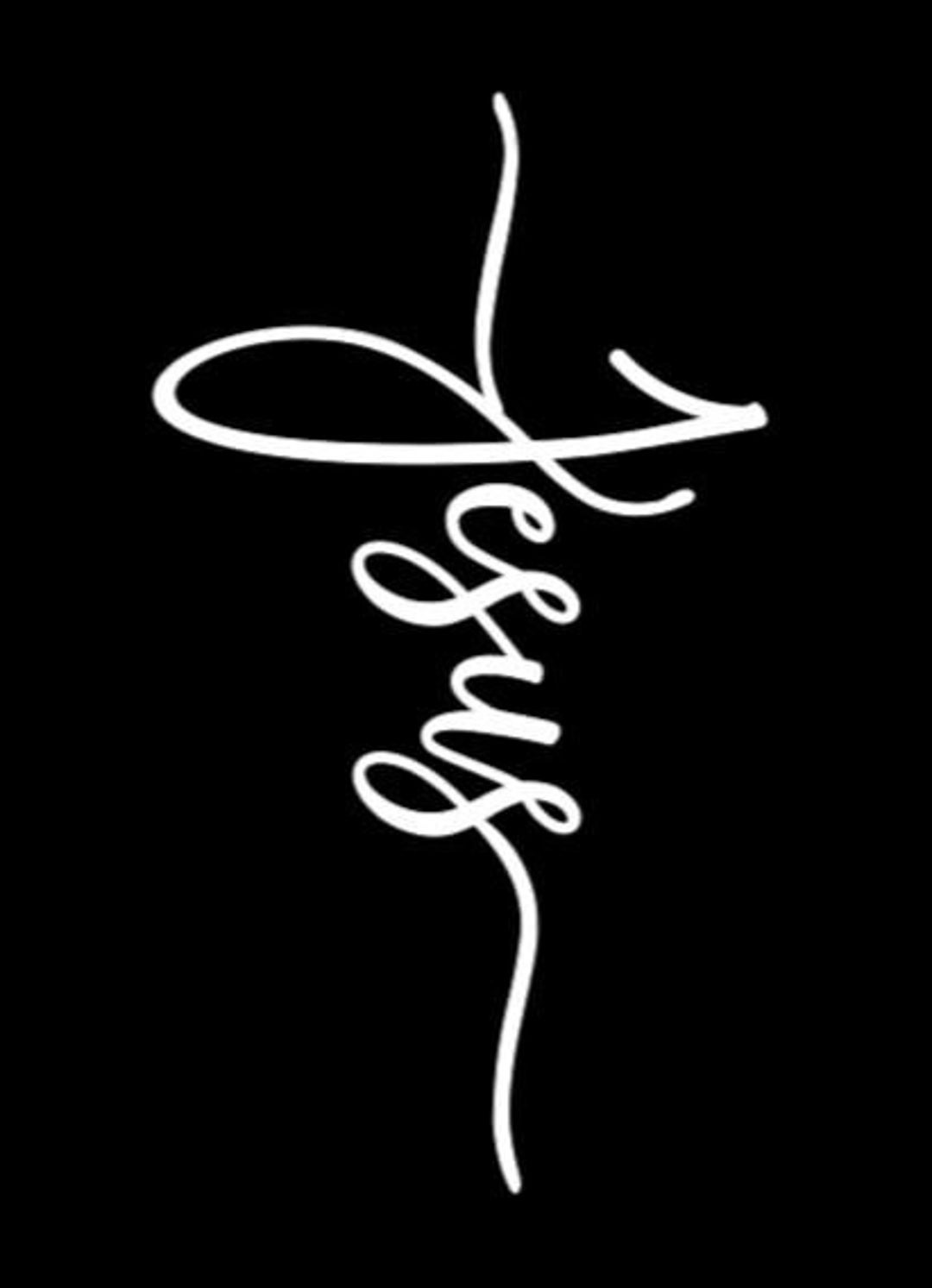 Vinyl Decal 'jesus' Cross Lettering - Etsy