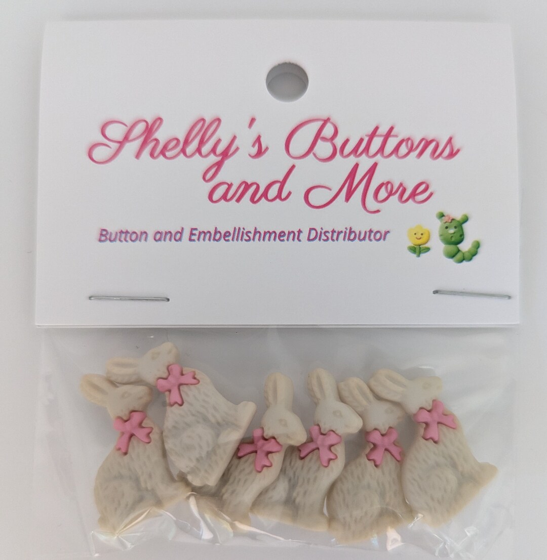 White Chocolate Easter Bunny Shank Back Buttons - Etsy