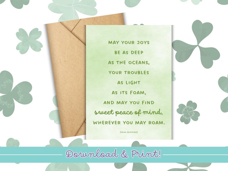 Downloadable Irish Blessing Greeting Cards – Print and Share Today ...