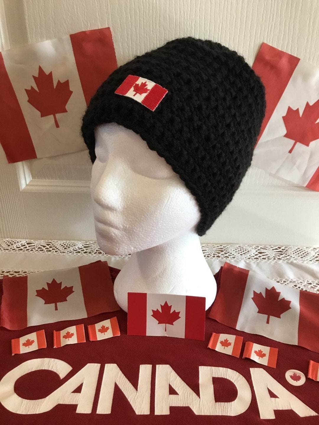 CANADA FLAG HAT, Crocheted in Canada, Unisex, Fun and Stylish - Etsy