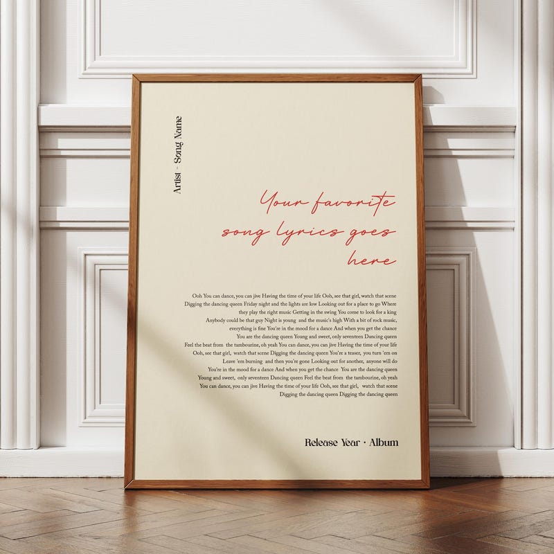 Custom Song Lyric Posters - Etsy