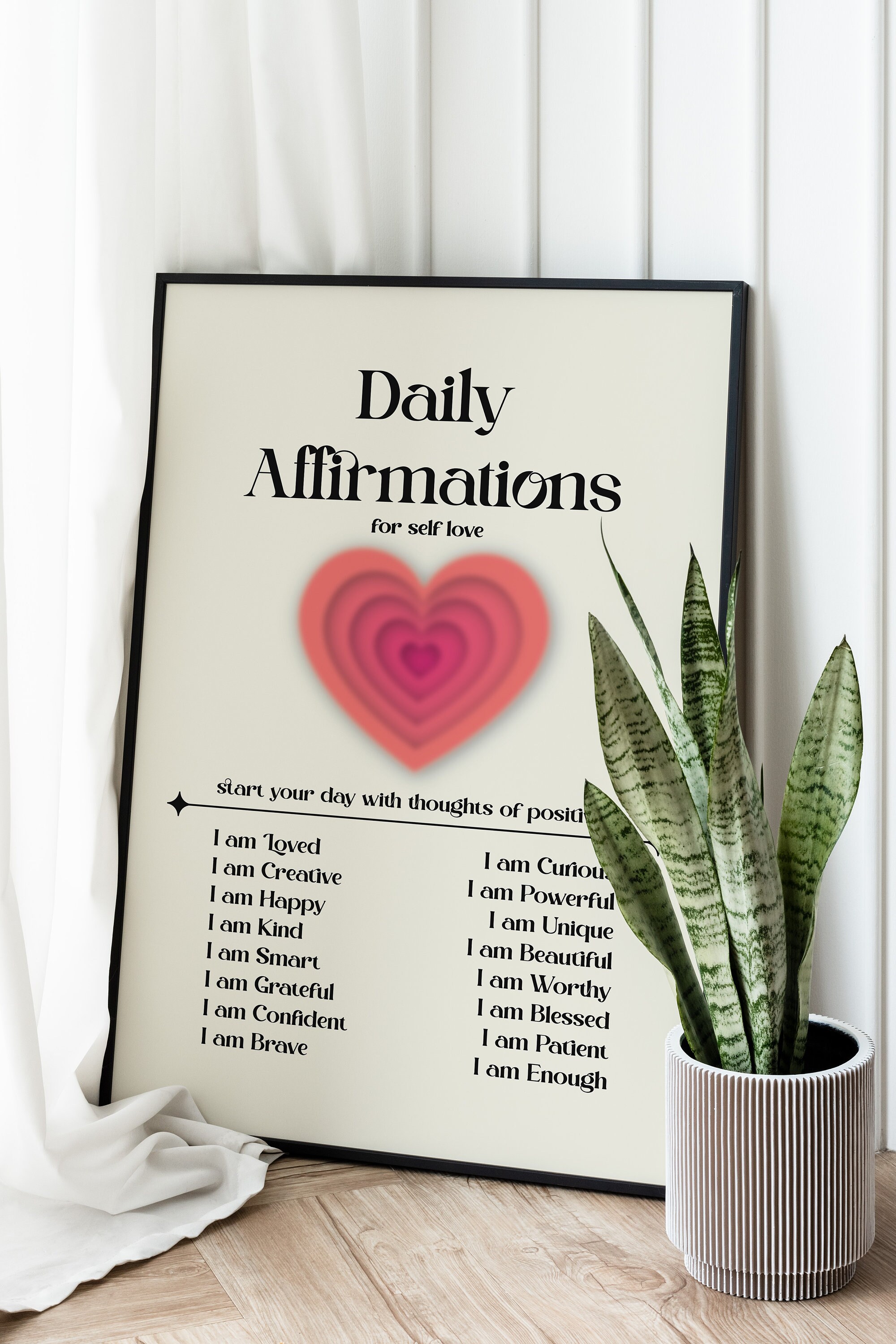 Daily Affirmations Printable Poster, Affirmation Print, Mental Health ...