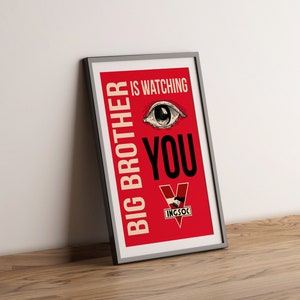 Big Brother is Watching You Poster: 1984 Orwell Print (digital Download ...