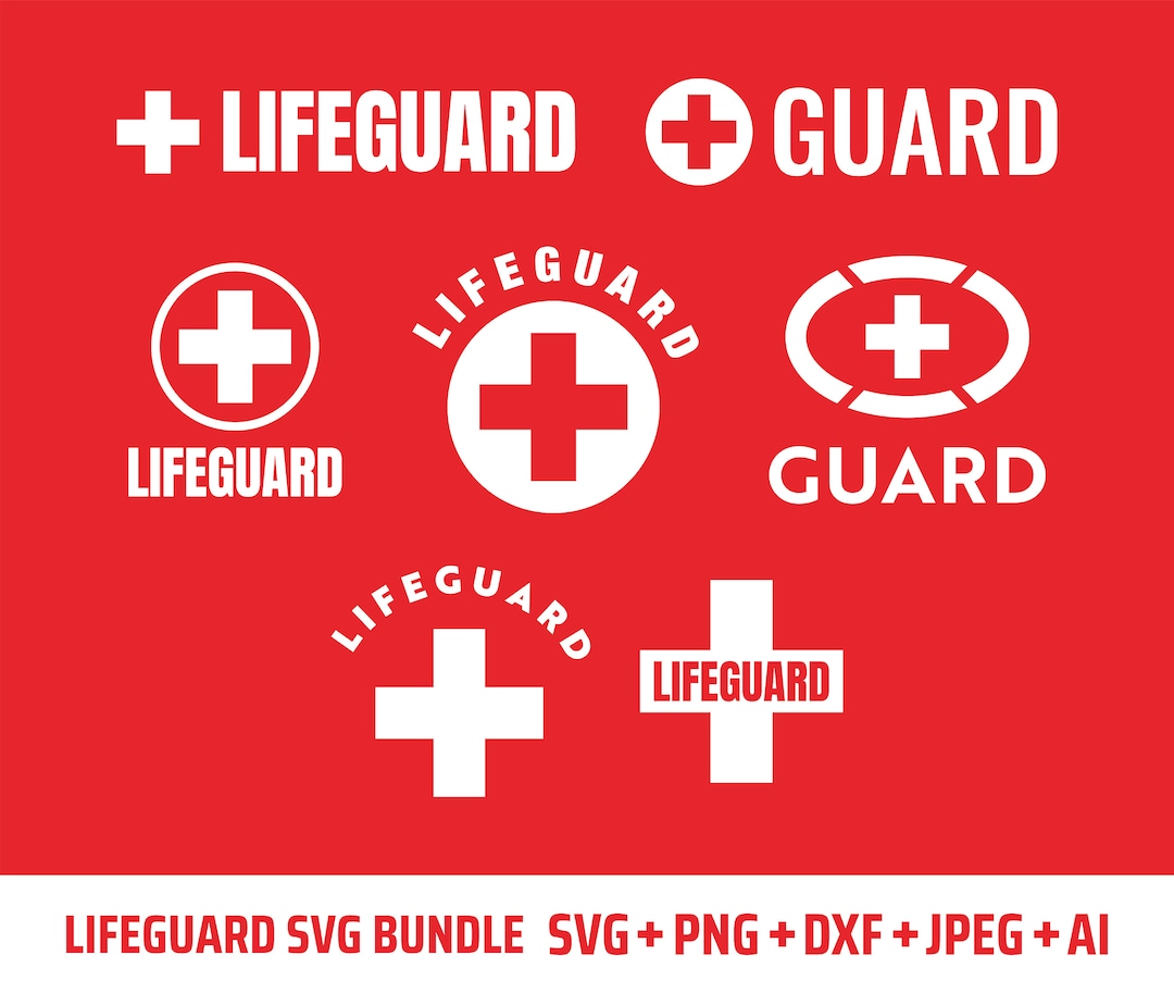 Lifeguard SVG Bundle: Red Cross Clipart, Cricut Design (digital Files ...