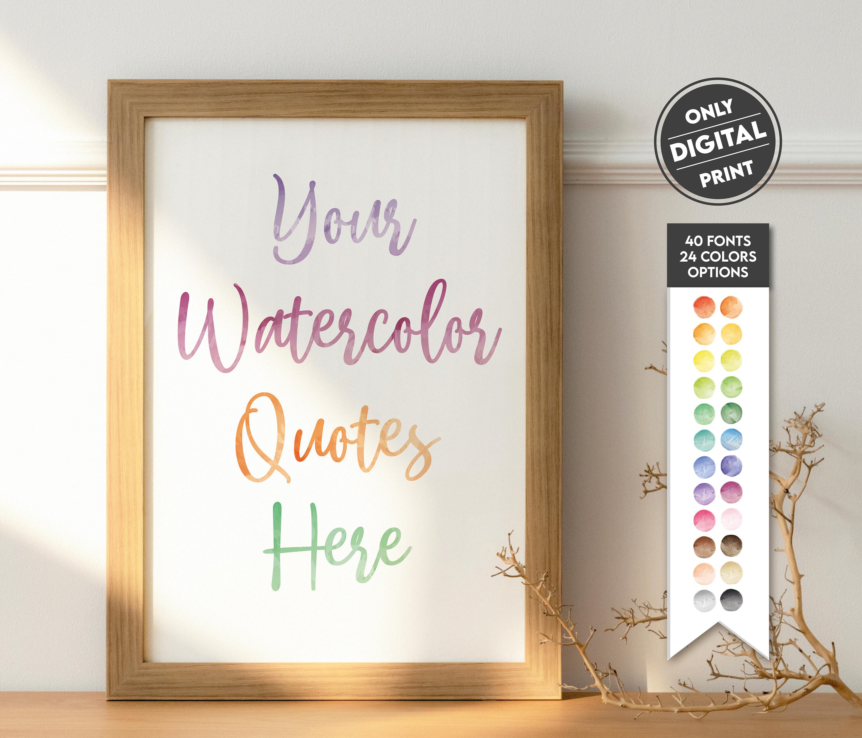 Watercolor Digital Custom Quote Poster Custom Quote Wall Art - Etsy