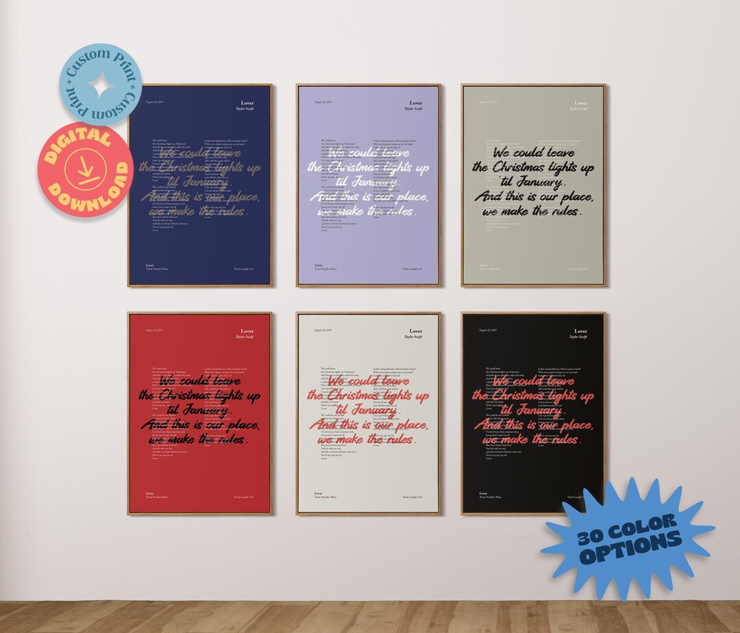 Personalized Lyrics Poster, Printable Wedding Gift, Music Poster ...