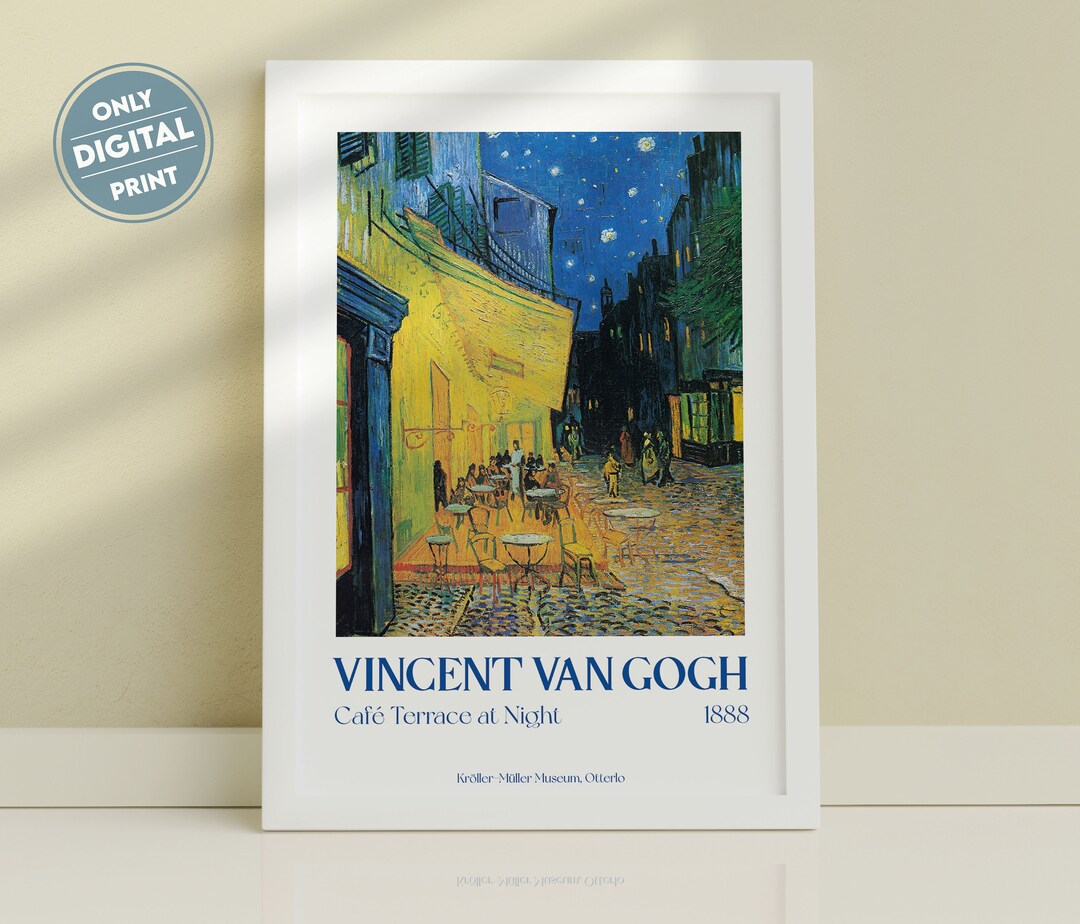 Café Terrace at Night Digital Print, Vincent Van Gogh, Exhibition ...