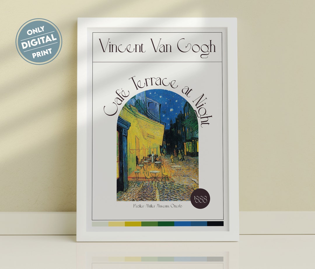 Vincent Van Gogh Café Terrace at Night Digital Print, Van Gogh Art ...