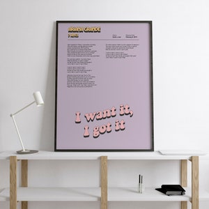 Custom Song Lyric Poster, Personalized Groovy Wall Art, Favorite Lyric ...