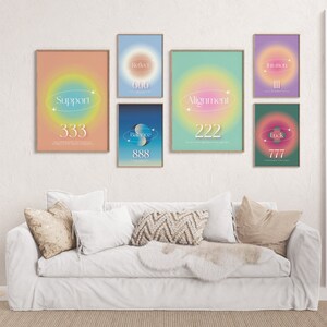 Angel Numbers Aura Printable Poster Bundle, Aesthetic Room Decor ...