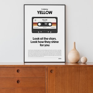 Custom Cassette Poster, Printable Favorite Lyric Poster, Song Lyric ...