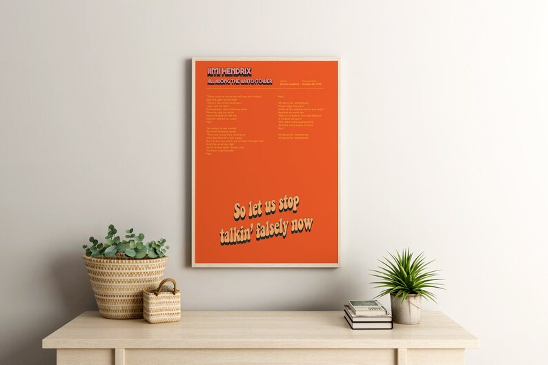 Custom Song Lyric Poster: Retro Music Wall Art (digital Download) - Etsy
