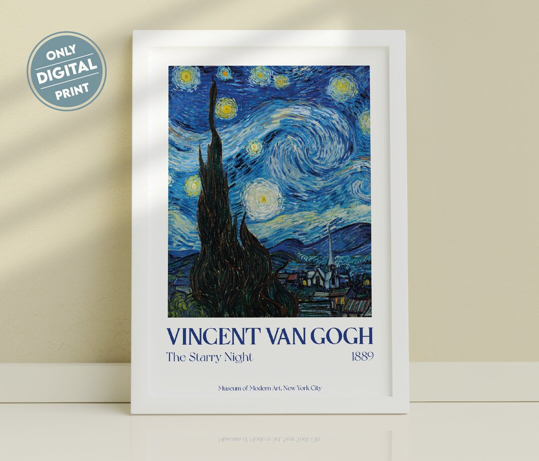 Vincent Van Gogh the Starry Night Digital Print, Van Gogh Art Print ...
