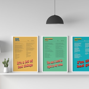 Custom Song Lyric Poster, Personalized Groovy Wall Art, Favorite Lyric ...