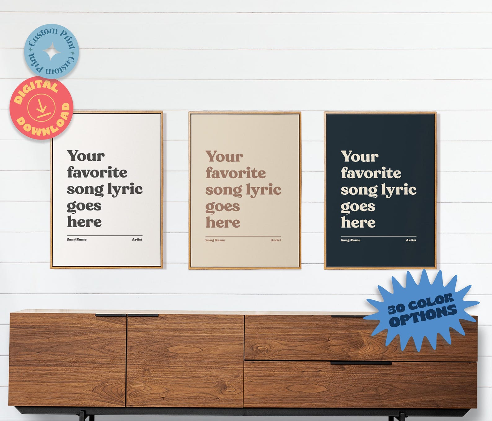 Custom Song Lyric Poster: Personalized Music Wall Art (digital Download ...