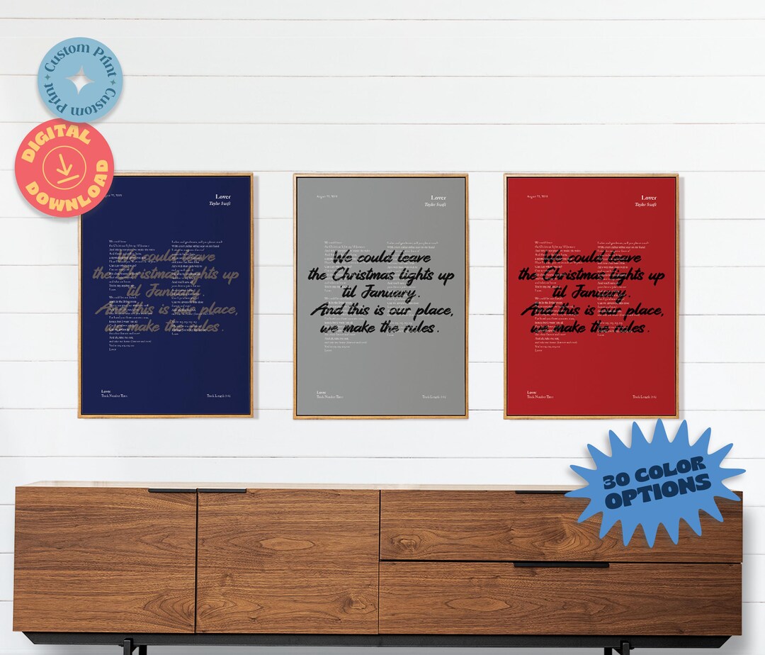 Personalized Song Lyric Poster, Custom Favorite Wall Art - Etsy