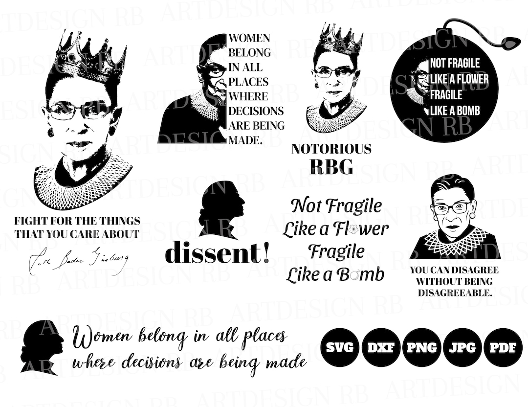 RBG Notorious Ruth Bader Ginsburg SVG Bundle (digital Files) - Etsy