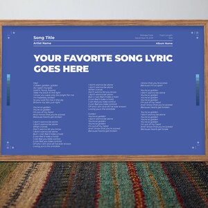 Choose Your Own Song Lyric Poster, Printable Lyric Poster, Song Lyric ...