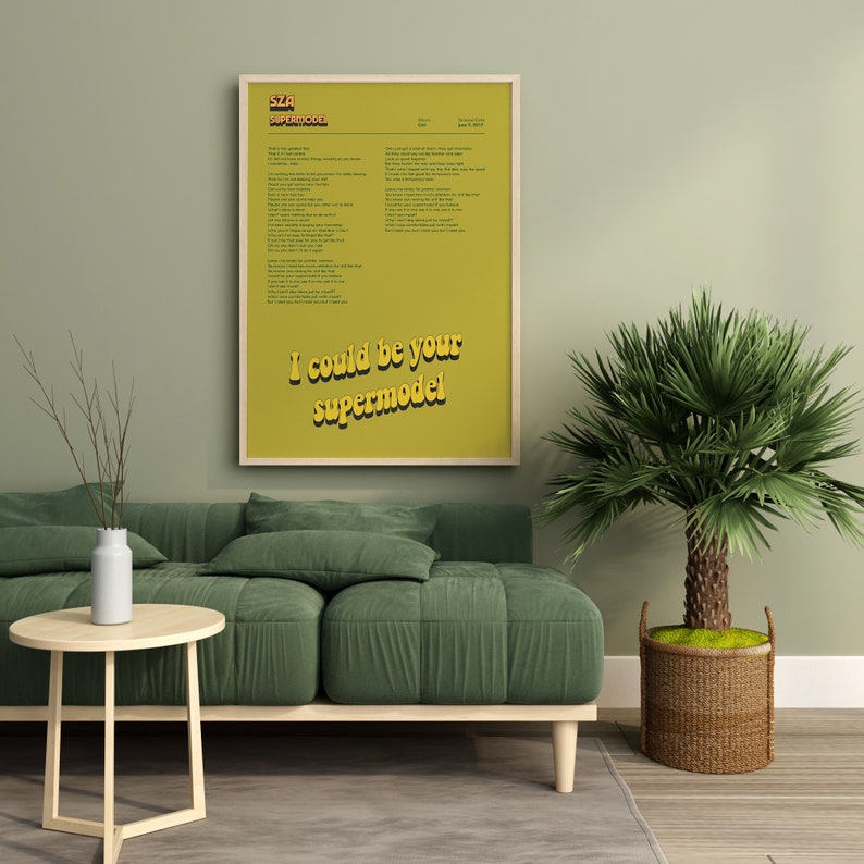 Choose Your 3D Song Lyric Poster Printable Lyric Poster | Etsy