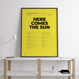 Digital Song Lyrics Poster, Printable Lyric Poster, Song Lyric Wall Art ...