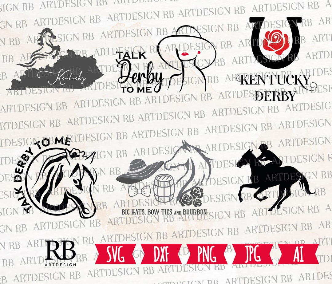 Kentucky Derby SVG Bundle: Horseshoes, Hats, Bourbon (digital Download ...