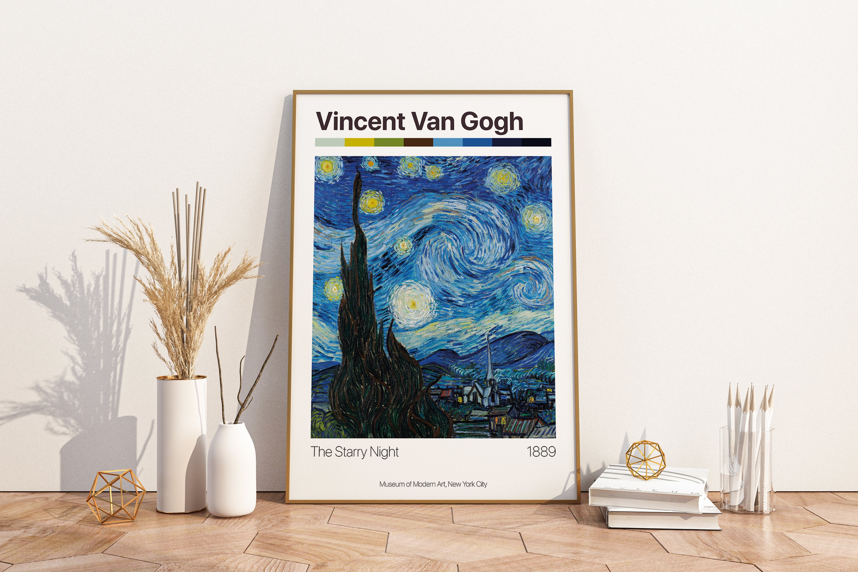 The Starry Night Digital Print Exhibition Poster Vincent Van | Etsy