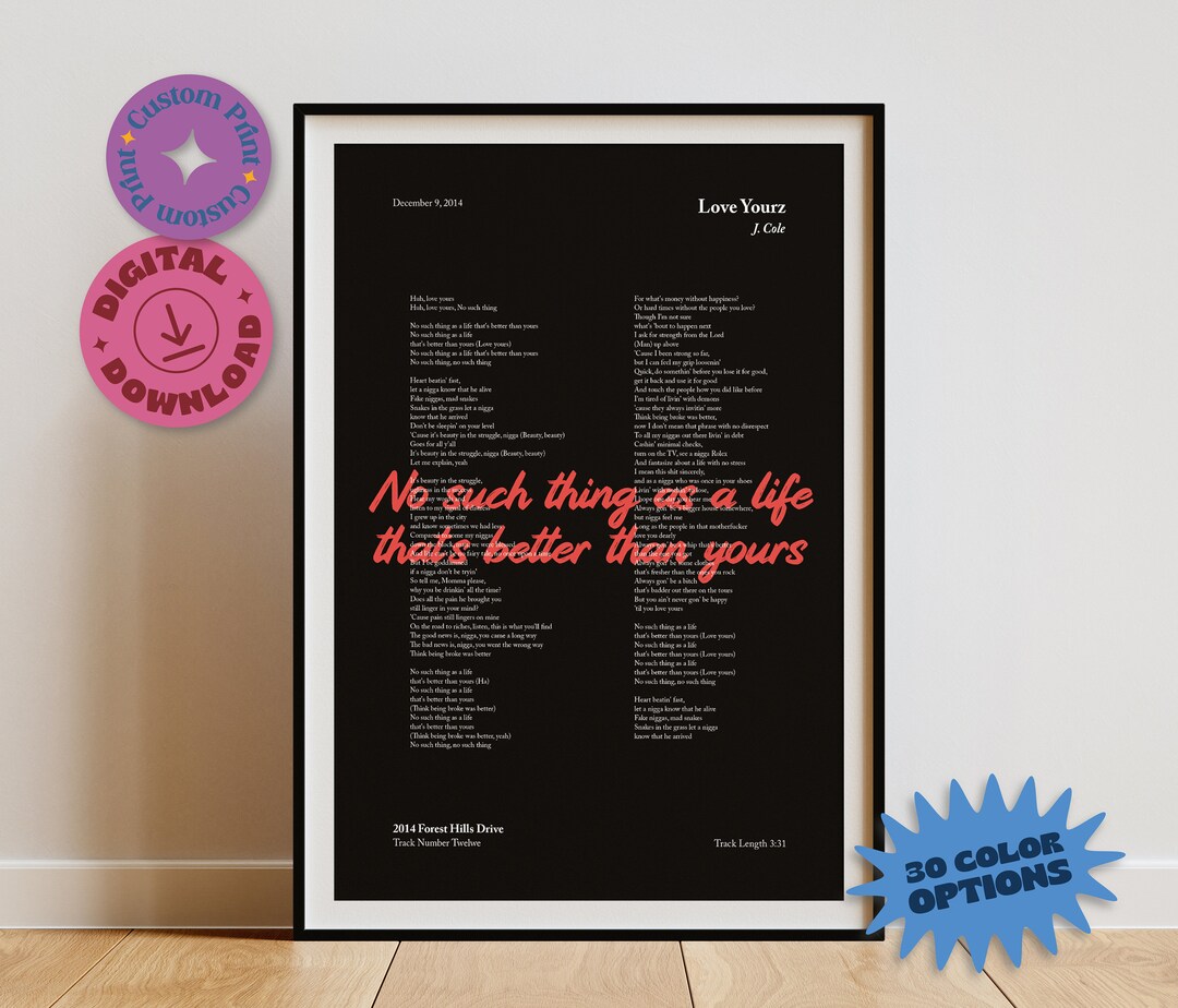 Personalized Lyrics Poster, Printable Wedding Gift, Music Poster ...