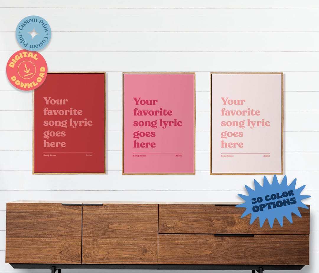 Custom Favourite Song Lyric Poster: Personalized Music Wall Art - Etsy