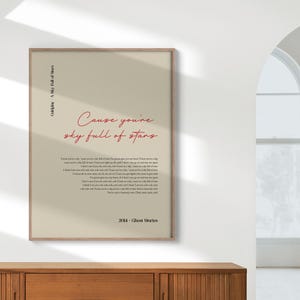 Personalized Lyrics Poster, Printable Wedding Gift, Music Poster ...